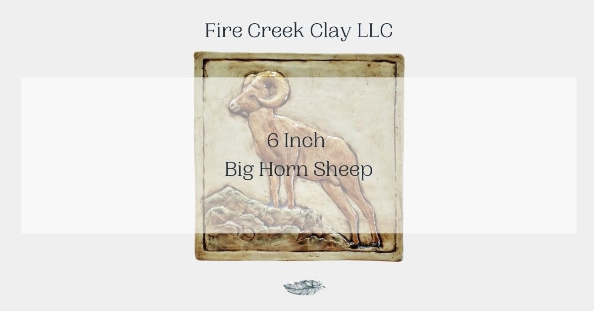 Big Horn Sheep 6 Inch Tile - Fire Creek Clay LLC