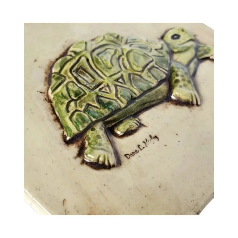 Turtle 4 Inch Art Tile #2 – Fire Creek Clay LLC