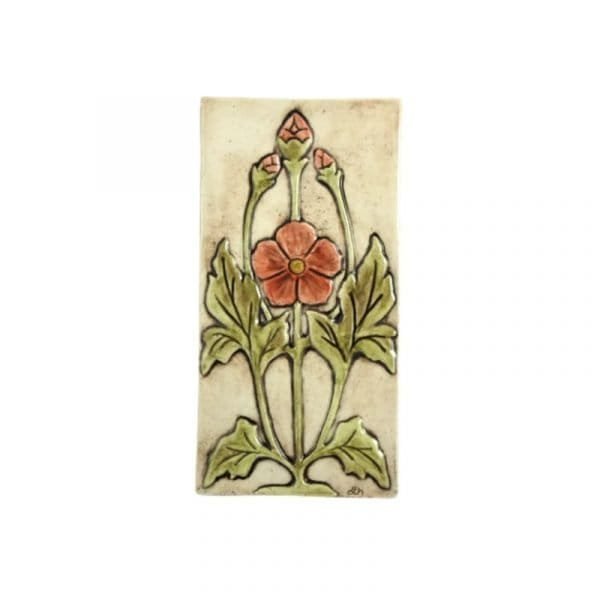 Art Deco Wild Rose 4x8 Tile - Fire Creek Clay LLC